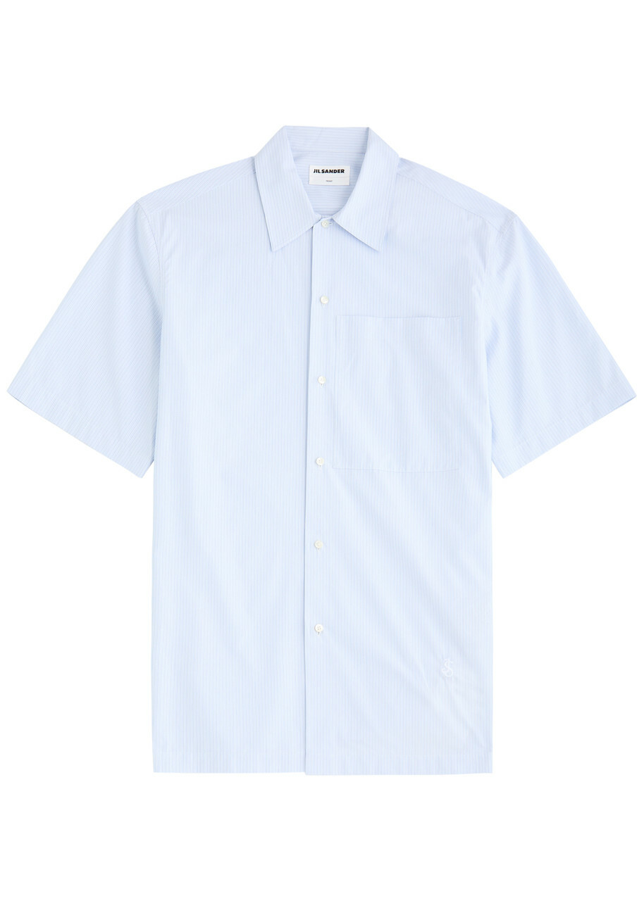 Jil Sander Striped Cotton-poplin Shirt Light Blue Jil Sander