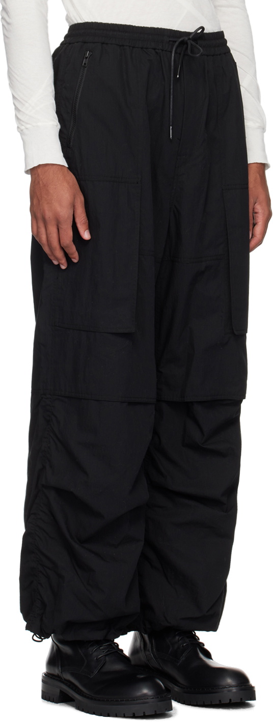 Juun.J Black Puckered Cargo Pants Juun.J