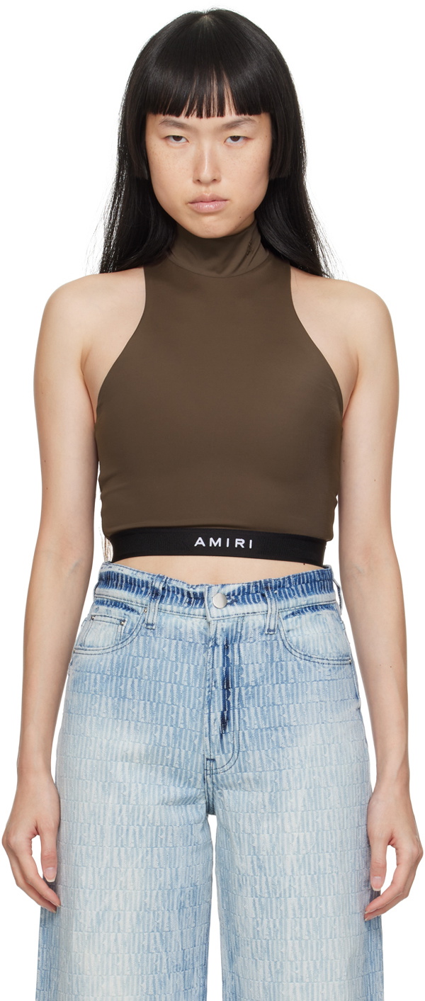 AMIRI Brown Mock Neck Tank Top Amiri