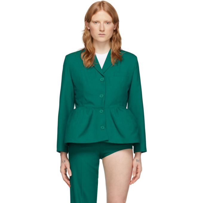 Pushbutton Green Overblown Single Blazer Pushbutton
