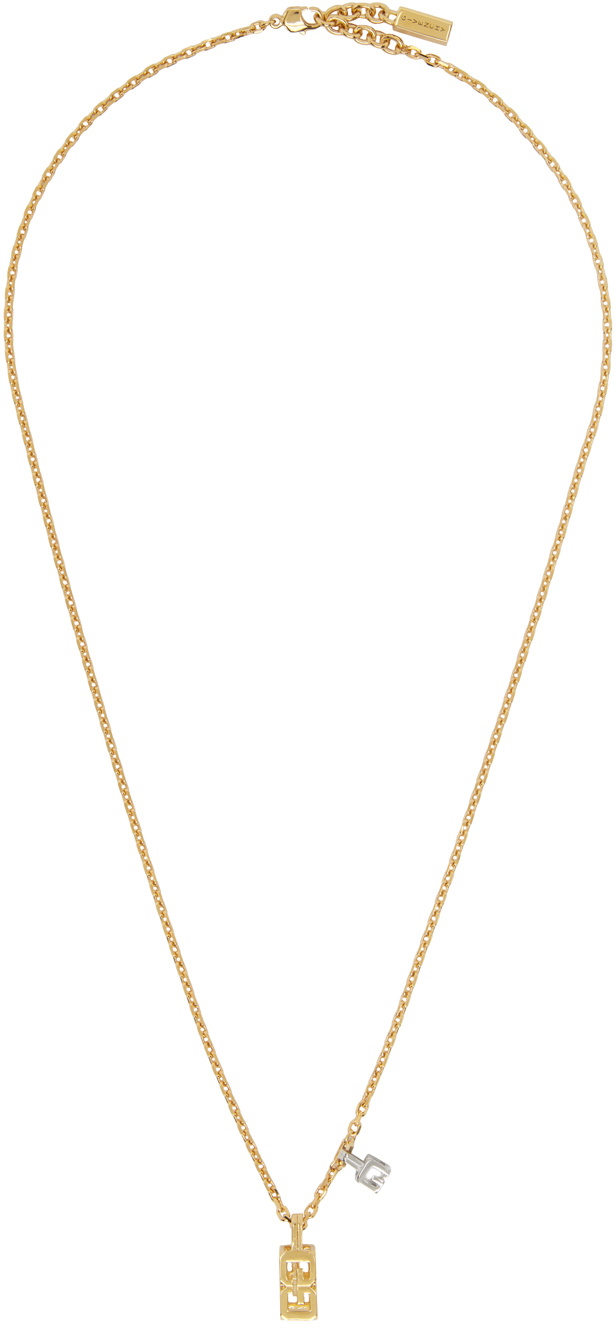 Givenchy Gold G Cube Pendant Necklace Givenchy