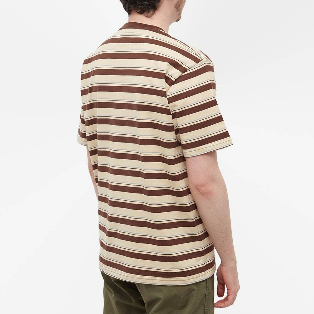 Beams Plus Men's Multi Stripe Pocket T-Shirt in Brown Beams Plus