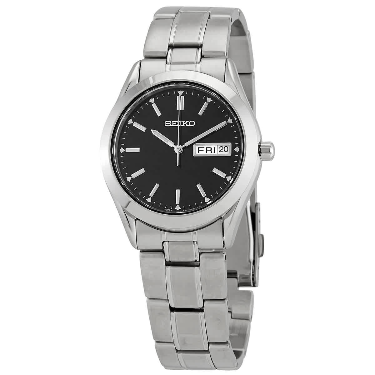 Seiko Essentials Quartz Black Dial Mens Watch SUR361 Seiko