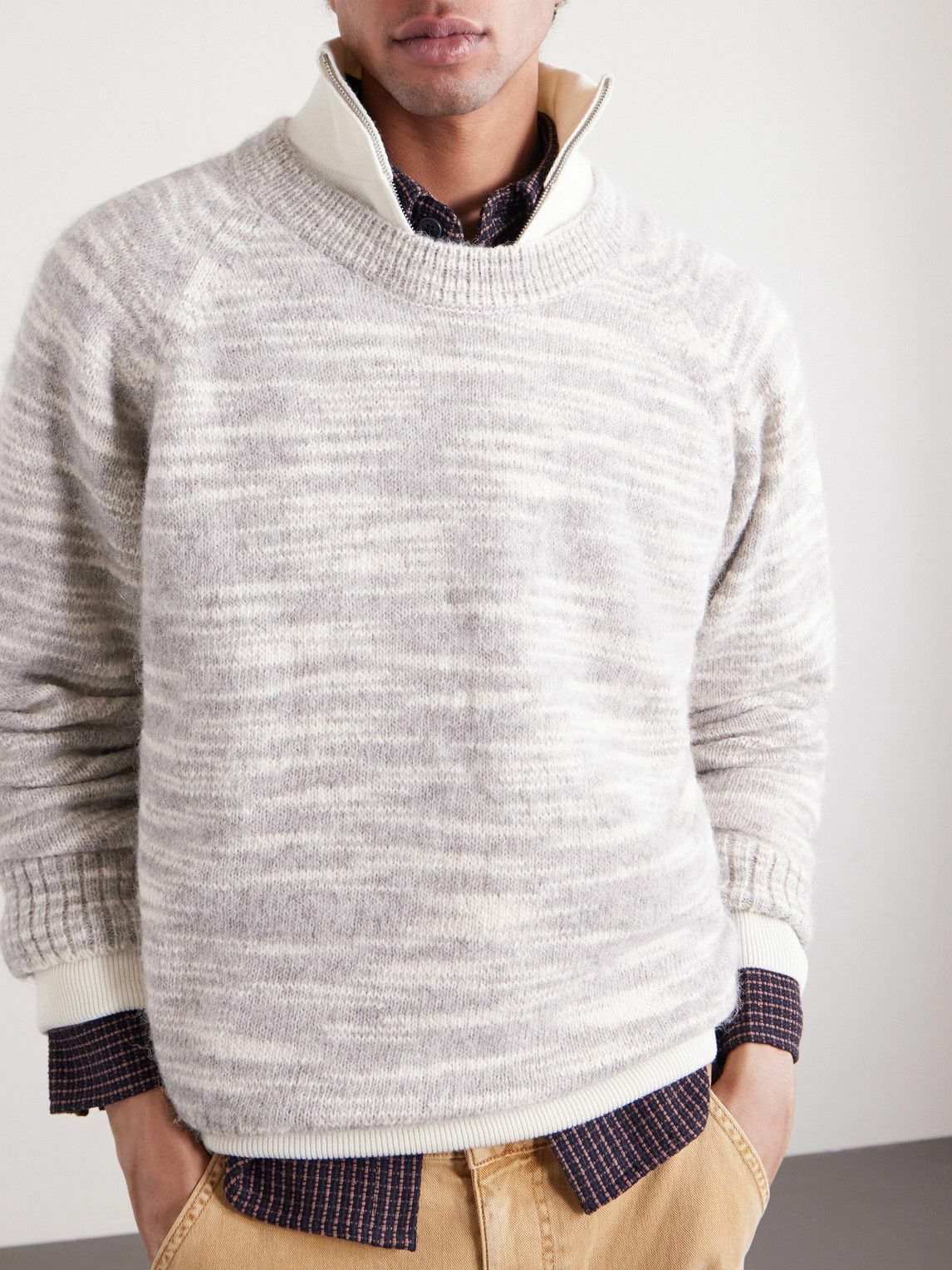 Corridor - Space-Dyed Alpaca and Pima Cotton-Blend Sweater - Gray Corridor