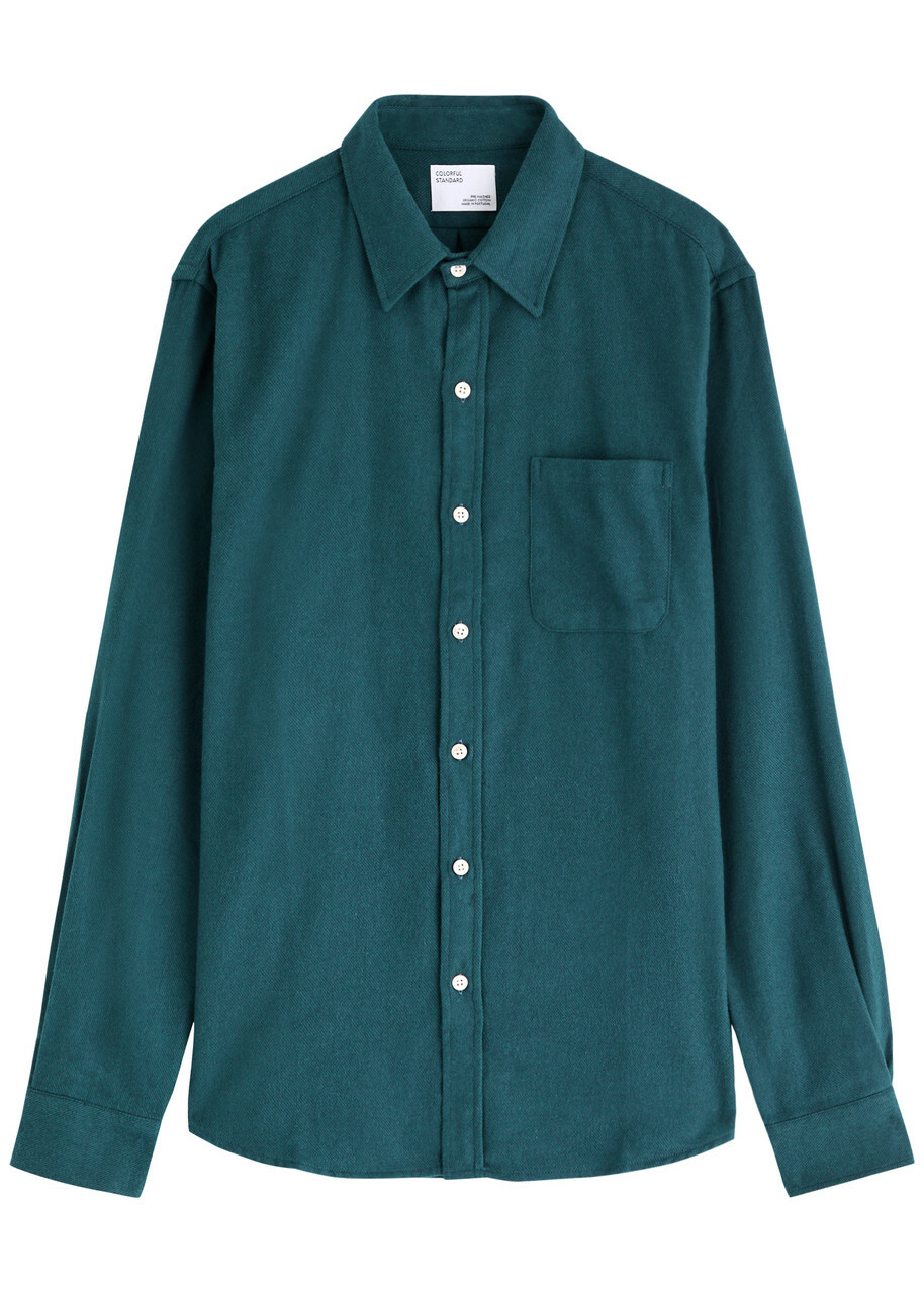 Colorful Standard Brushed Cotton Shirt Mid Blu Colorful Standard