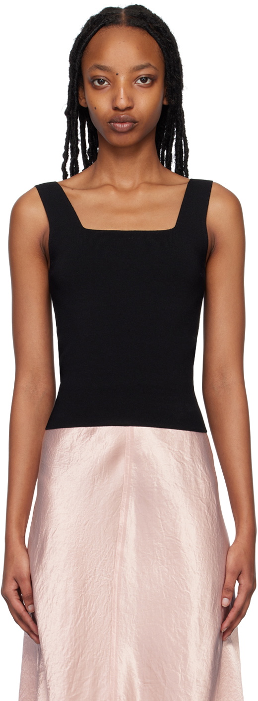 Vince Black Square Neck Tank Top Vince