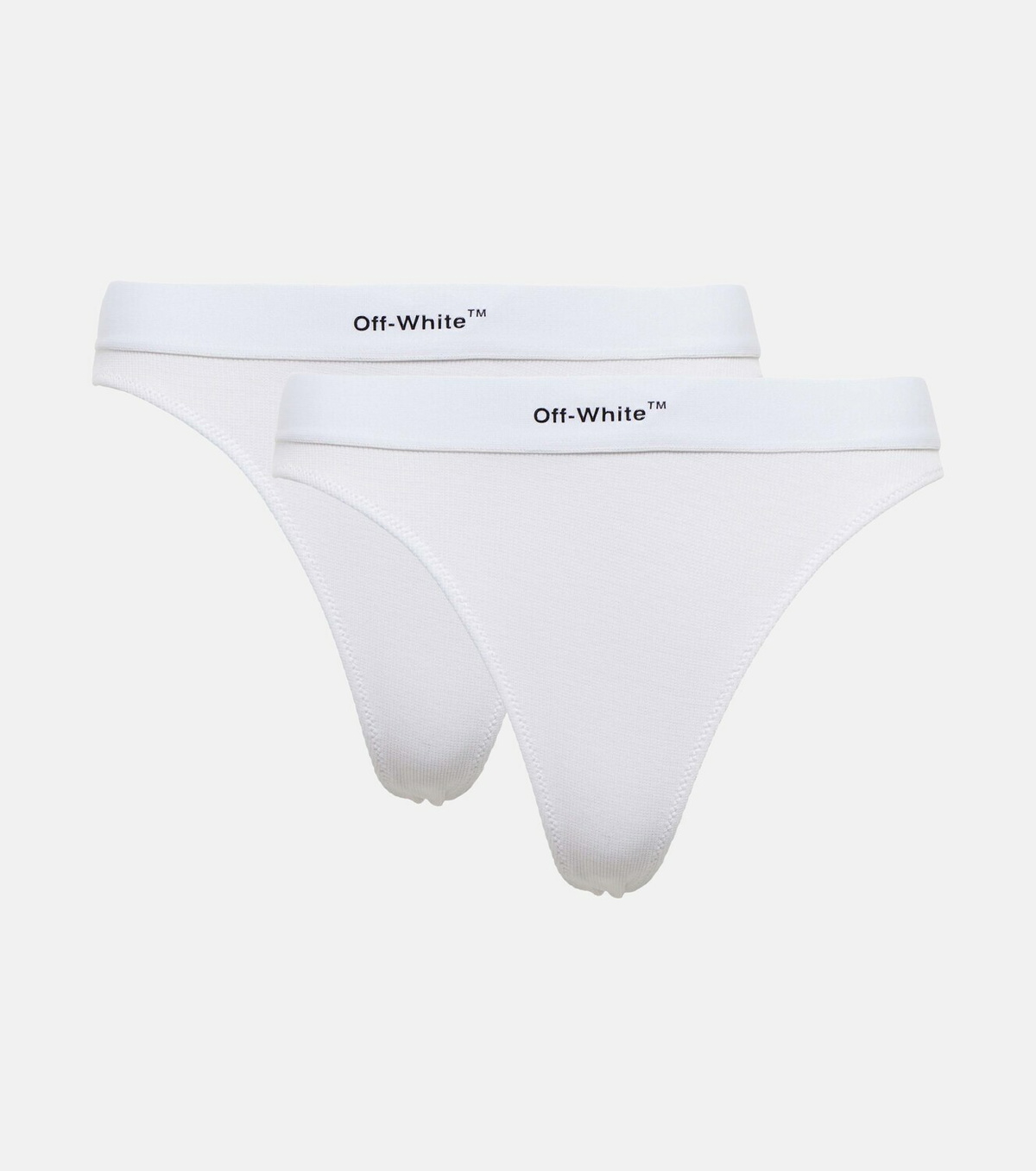 Off-White - Set of 2 logo cotton thongs Off-White