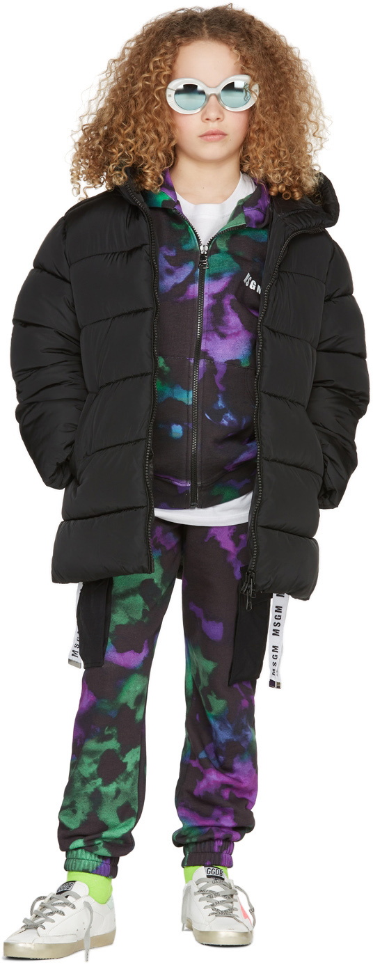MSGM Kids Kids Black Hooded Puffer Jacket