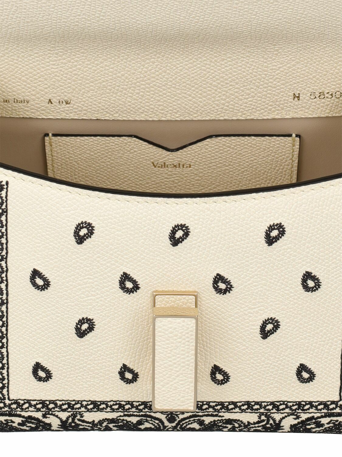 VALEXTRA - Micro Iside Embroidered Top Handle Bag Valextra