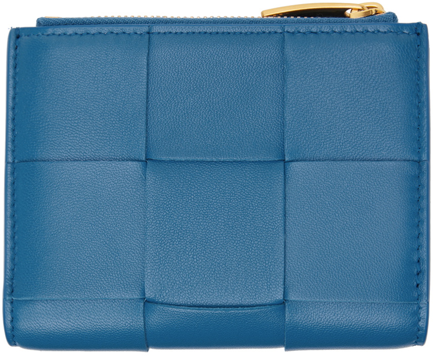 Bottega Veneta Blue Small Cassette Bi-Fold Wallet Bottega Veneta