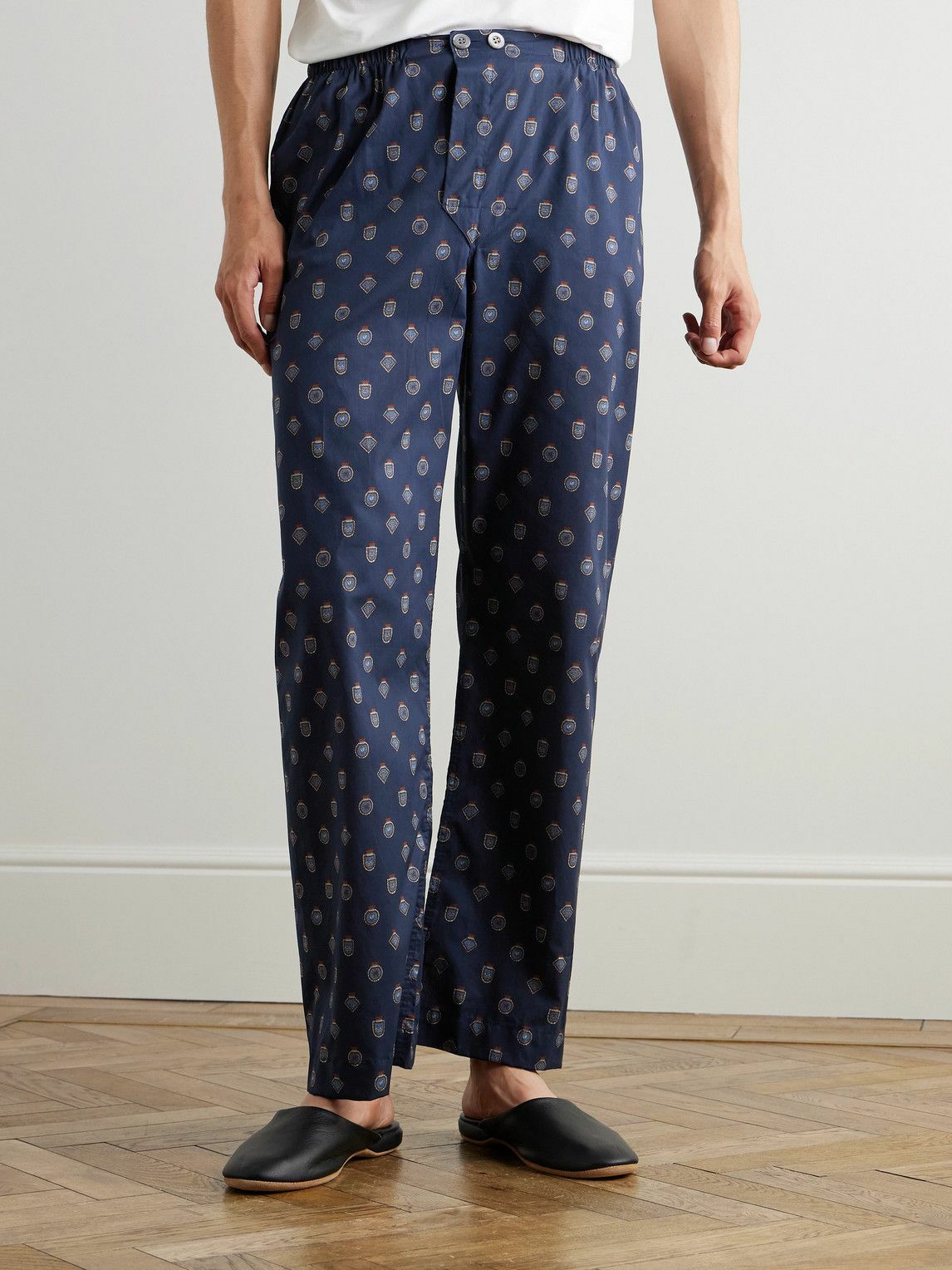 Derek Rose - Ledbury Printed Cotton-Poplin Pyjama Set - Blue Derek Rose