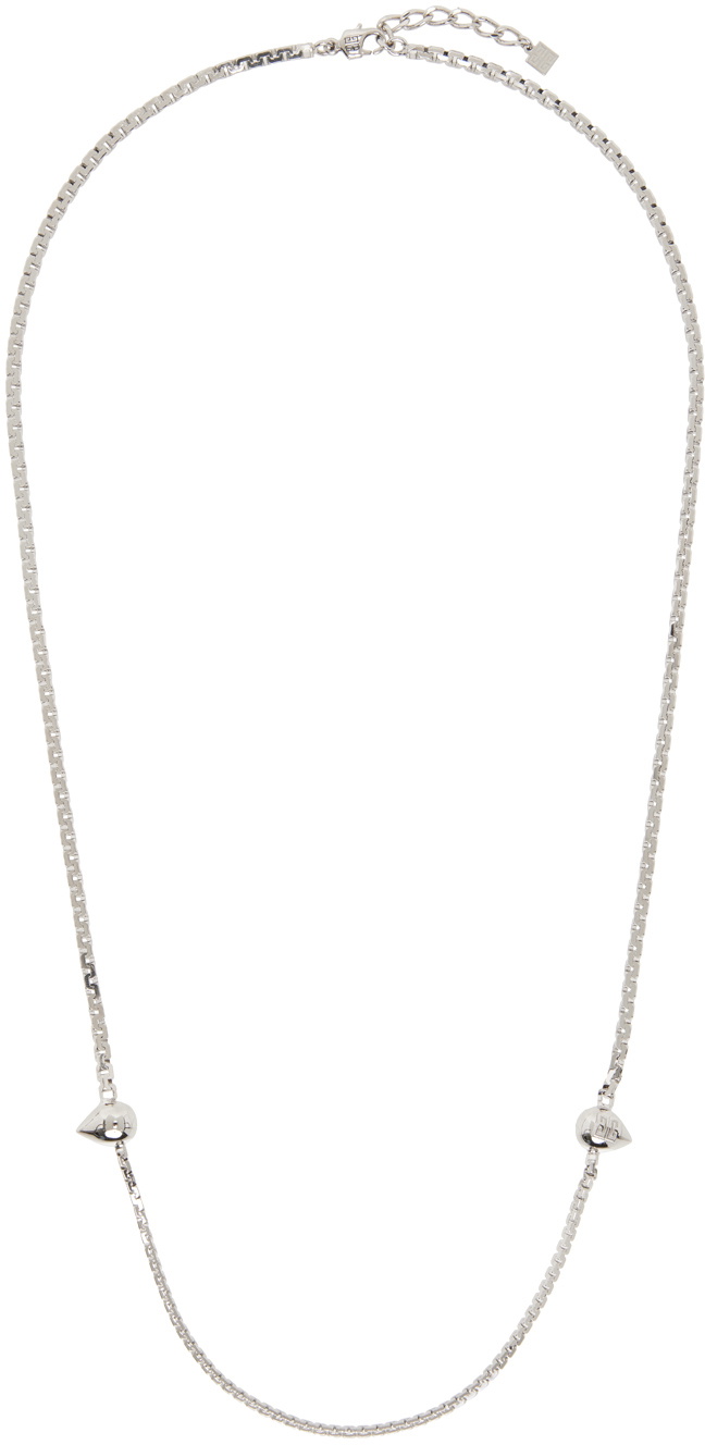 Givenchy Silver G Stud Chain Necklace Givenchy