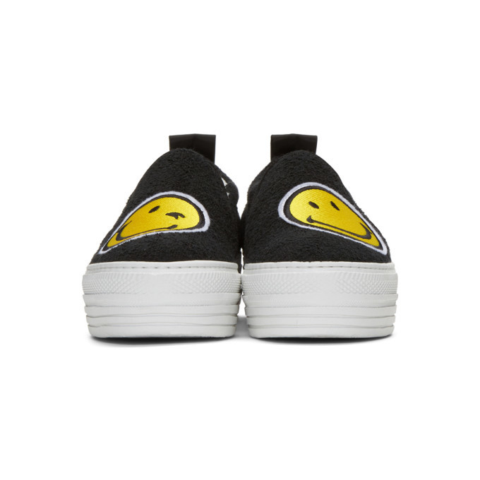 Joshua Sanders Black Smile Double Slip-On Sneakers Joshua Sanders