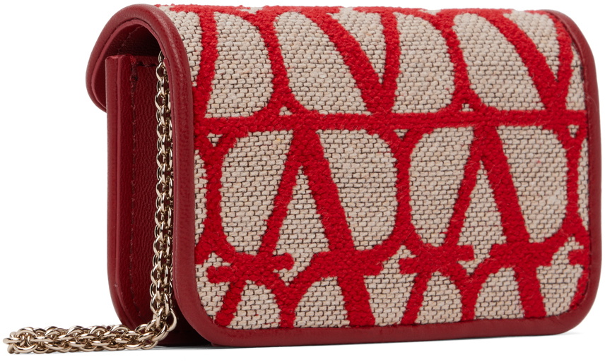 Valentino Garavani Red & Beige Locò Toile Iconographe Bag Valentino ...