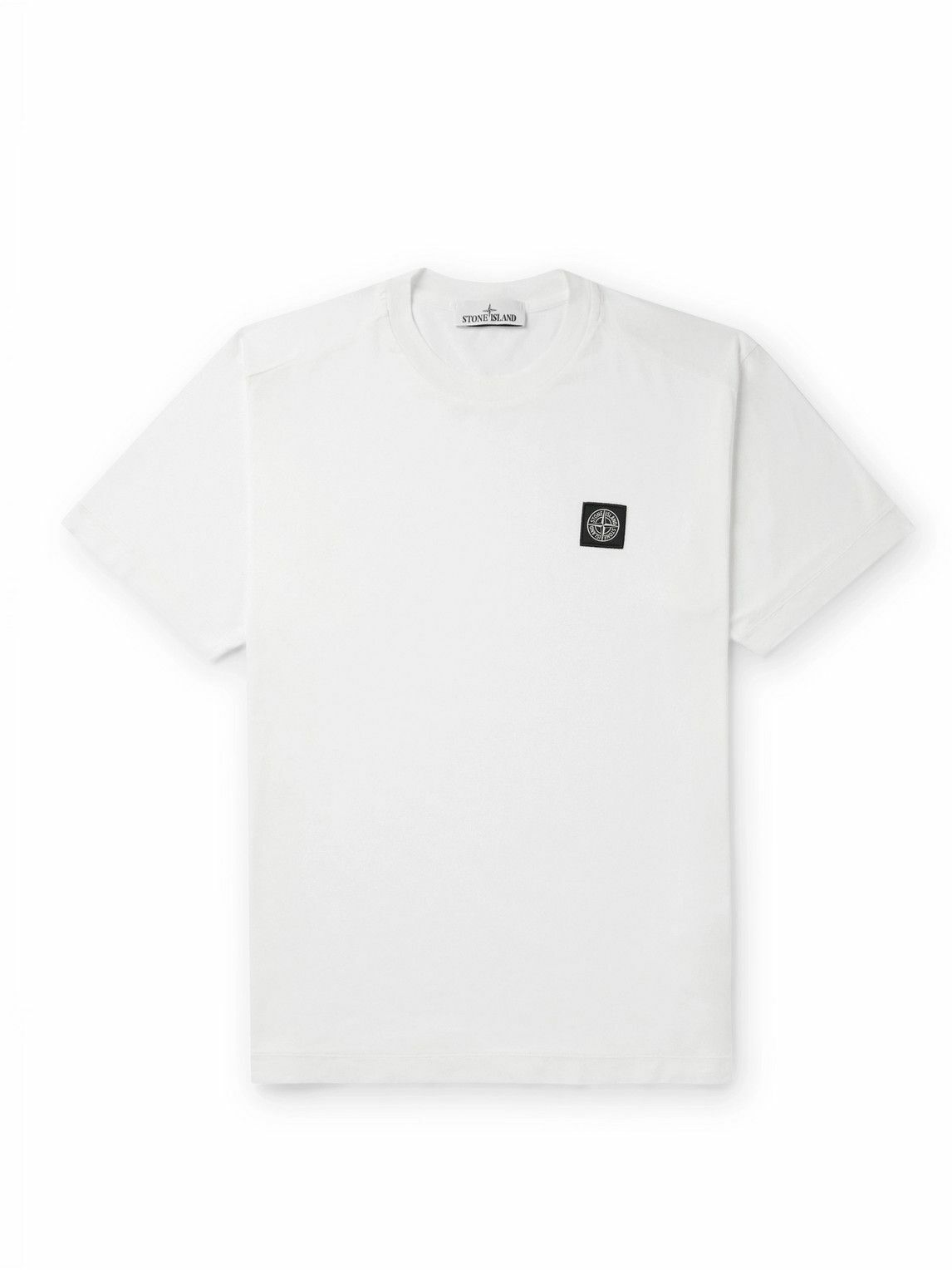 Stone Island - Logo-Appliquéd Cotton-Jersey T-Shirt - White Stone Island