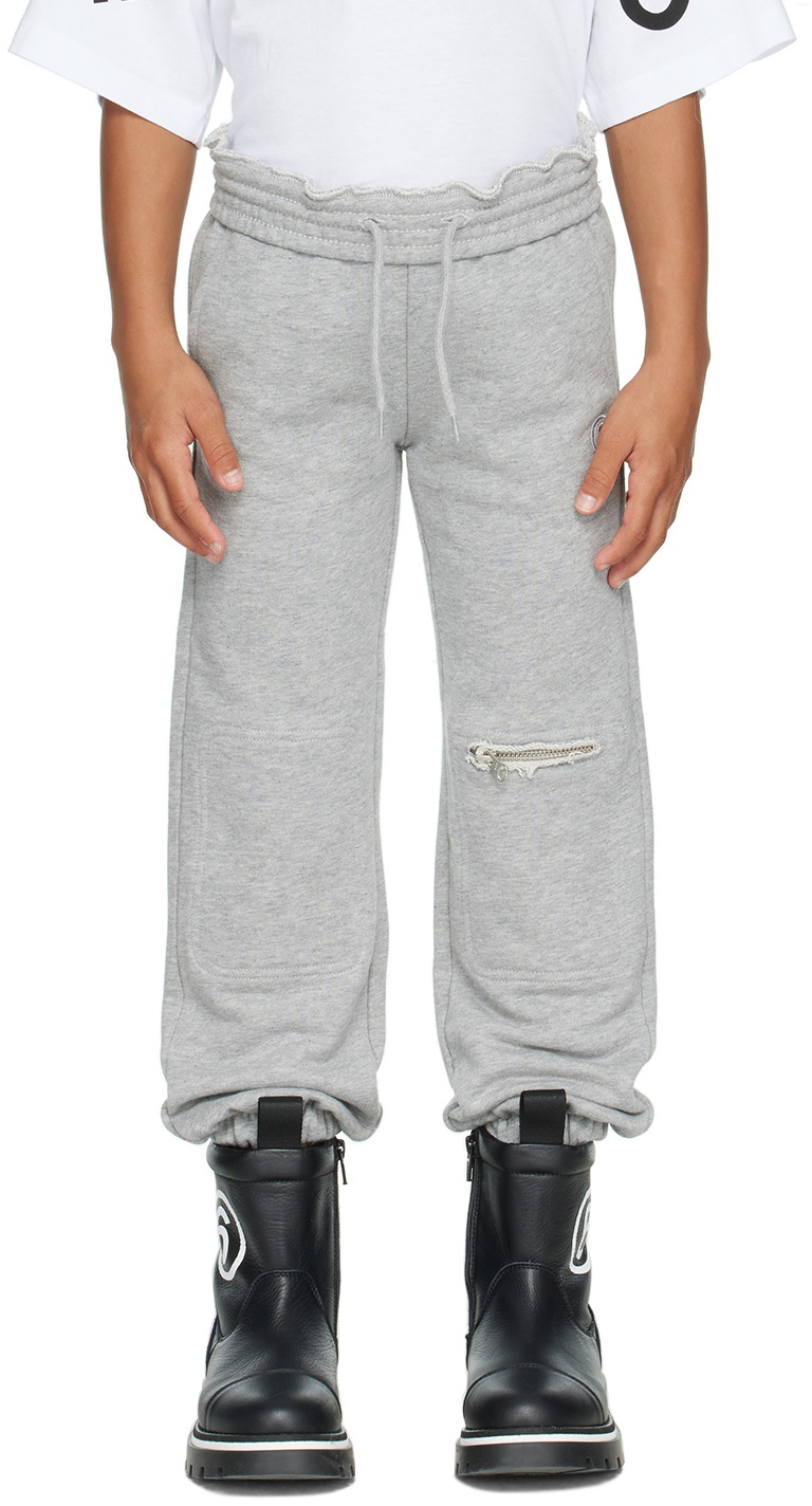 MM6 Maison Margiela Kids Gray Zip Vent Track Pants MM6 Maison Margiela