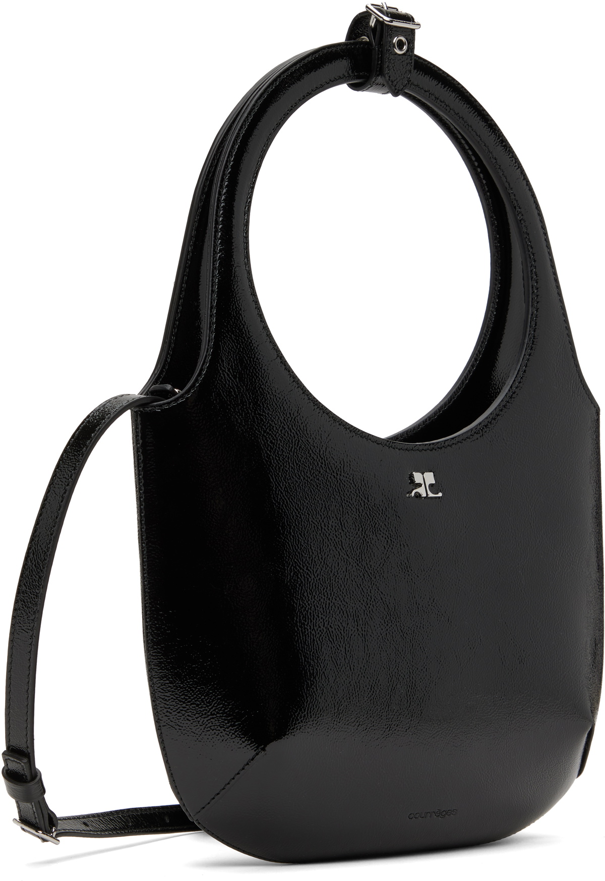 Courrèges Black Holy Naplack Leather Bag Courreges