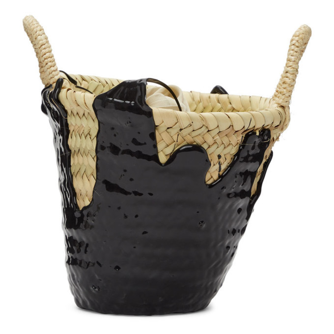 Ottolinger Beige and Black Mini Rubber-Dipped Basket Tote Ottolinger