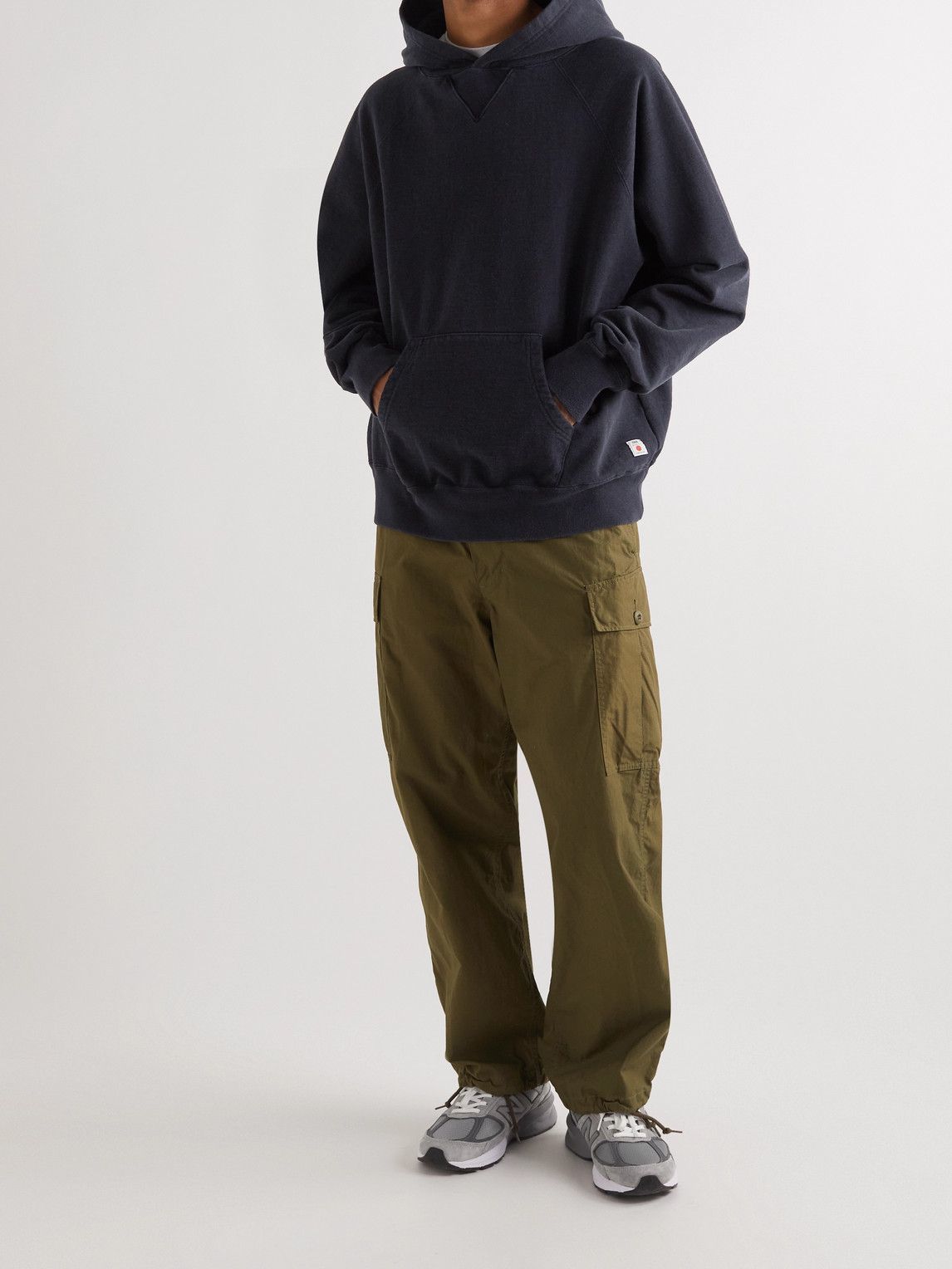 EDWIN - Garment-Dyed Cotton-Jersey Hoodie - Black Edwin