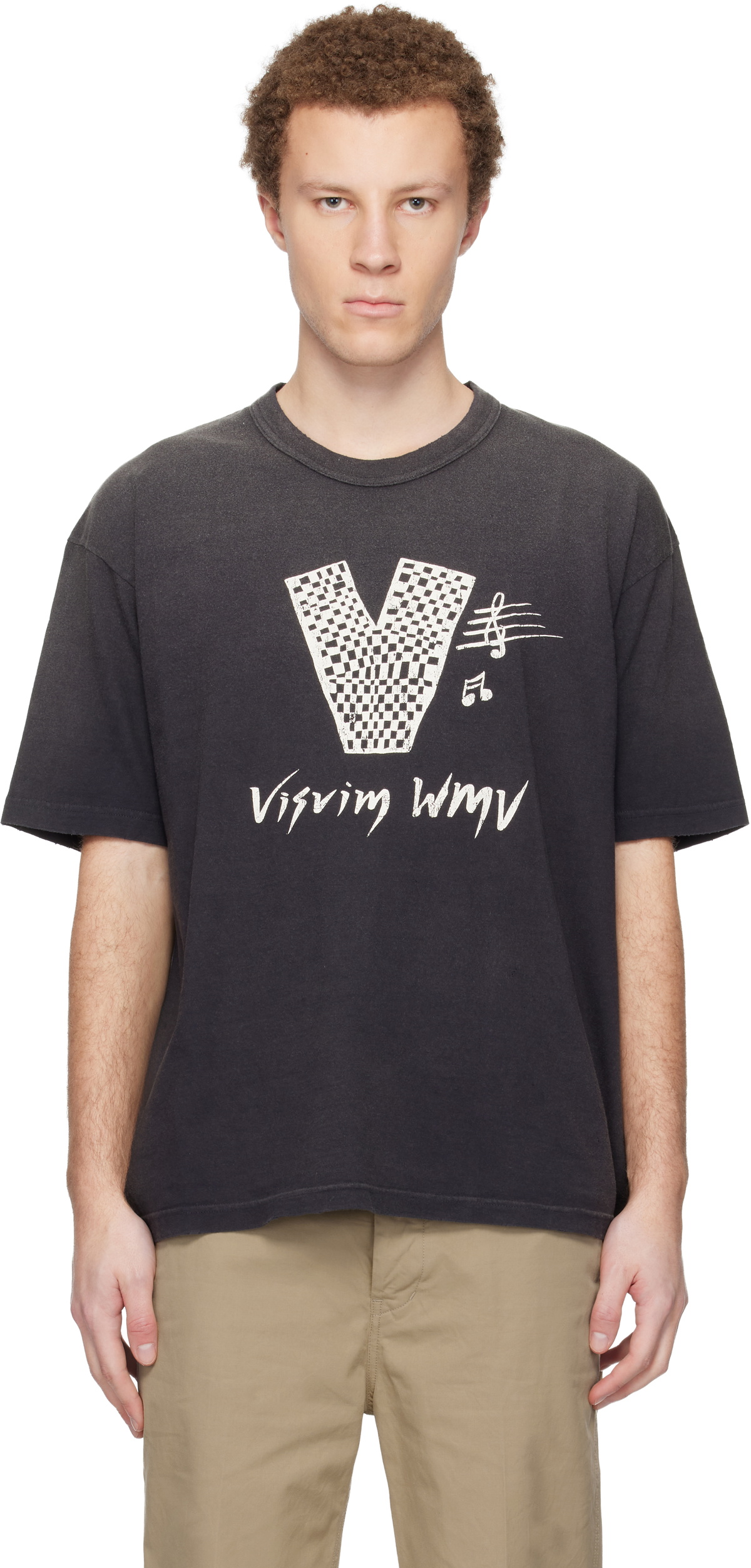 visvim Black Jumbo S/S 'V' Crash T-shirt Visvim