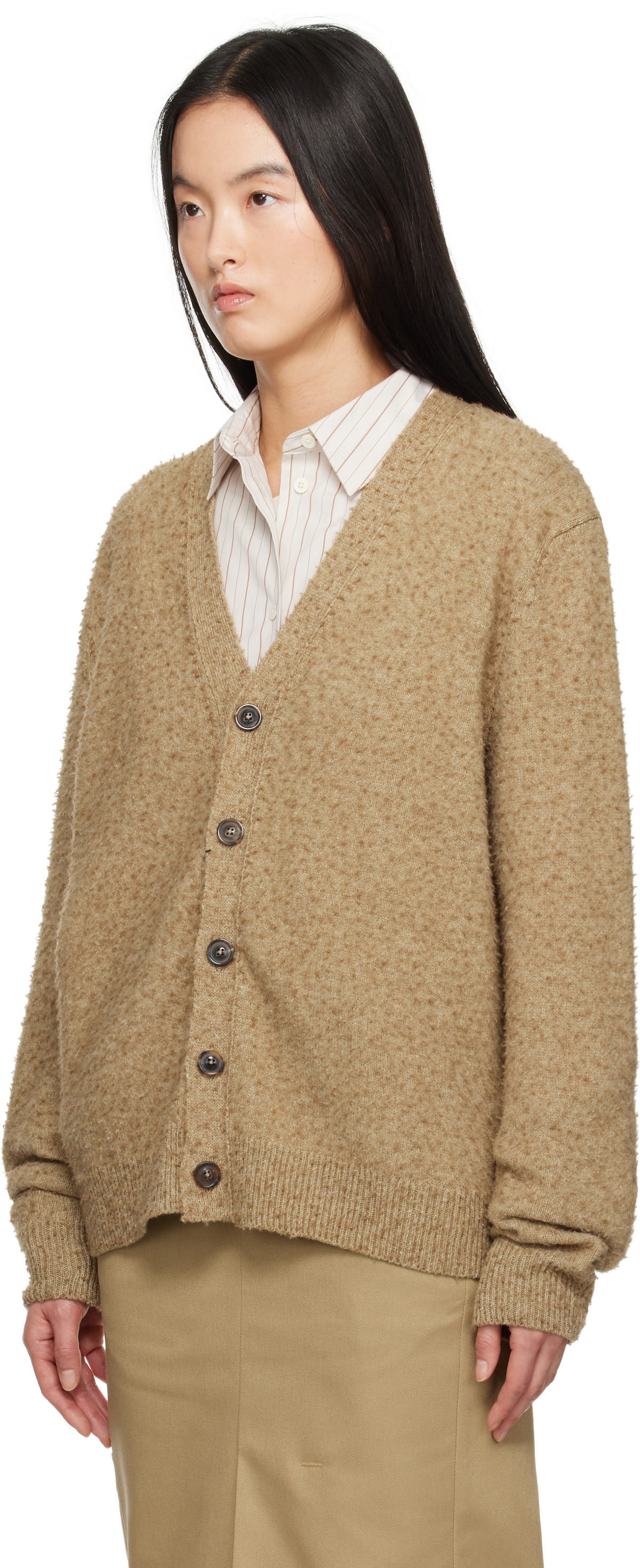 Maison Margiela Beige Pilling Cardigan Maison Margiela