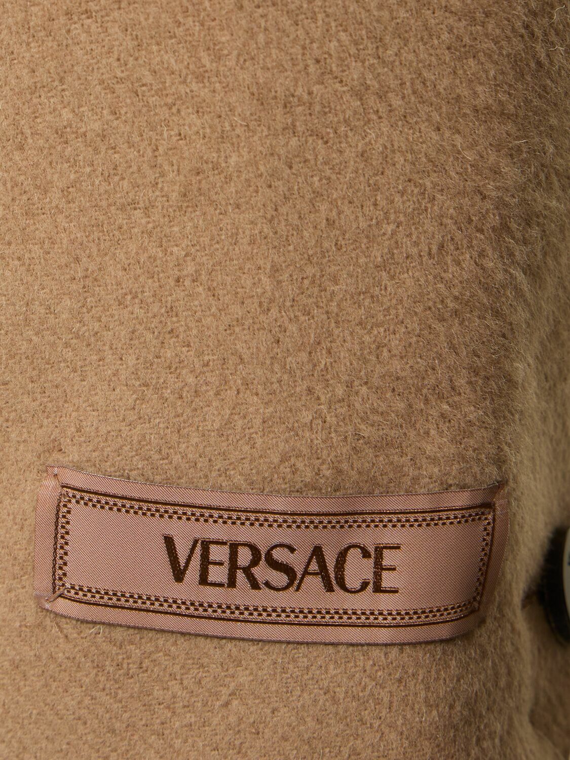 VERSACE Wool & Cashmere Long Coat Versace