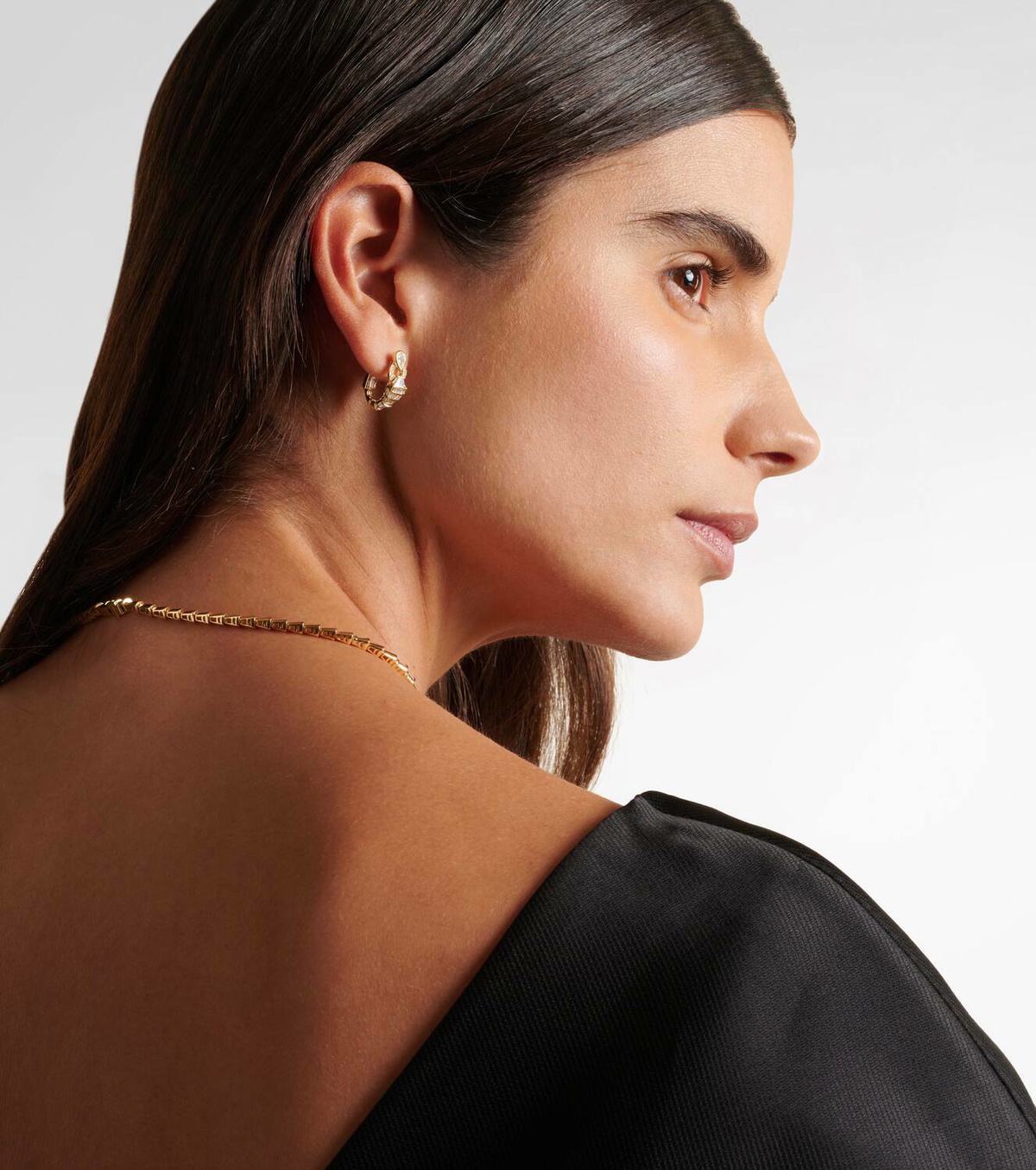 Shay Jewelry Serpentine 18kt gold hoop earrings with diamonds Shay Jewelry
