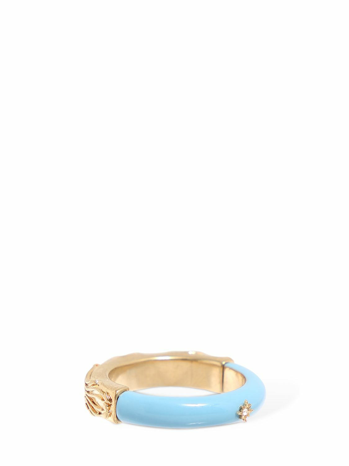 MAISON MARGIELA - Bicolor Enamel Crystal Star Thin Ring Maison Margiela