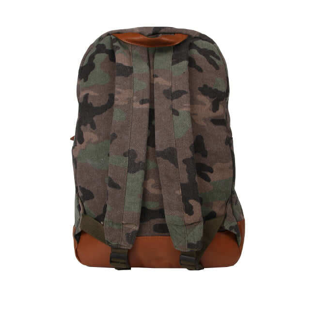 MC2 Saint Barth Military Green Camouflage Canvas Backpack MC2 Saint Barth