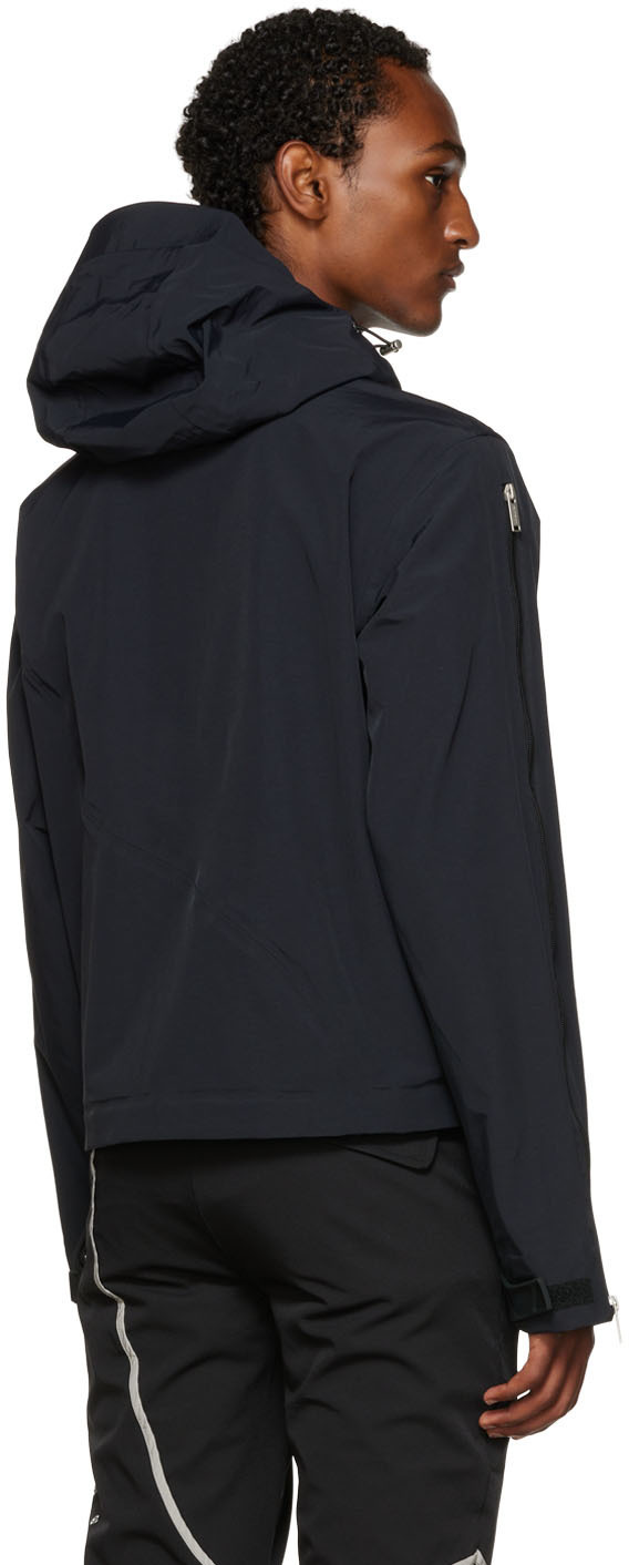 HELIOT EMIL Black Diagonal Zip Jacket Heliot Emil