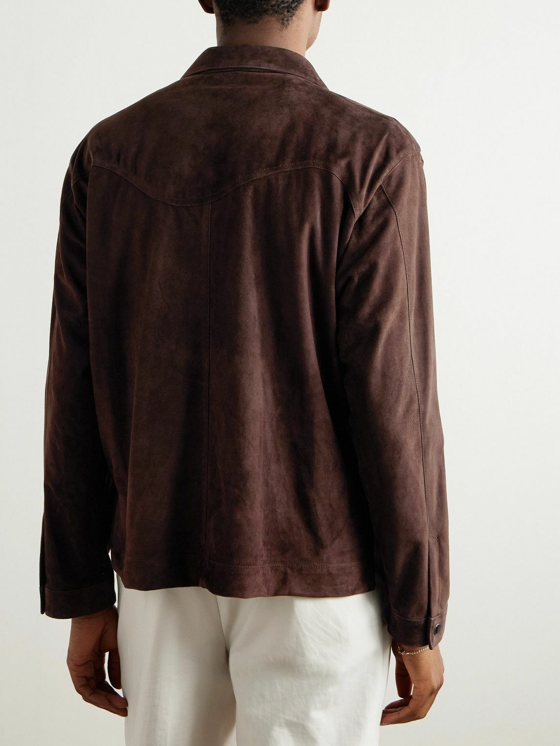 Stòffa - Wave Suede Overshirt - Brown STÒFFA