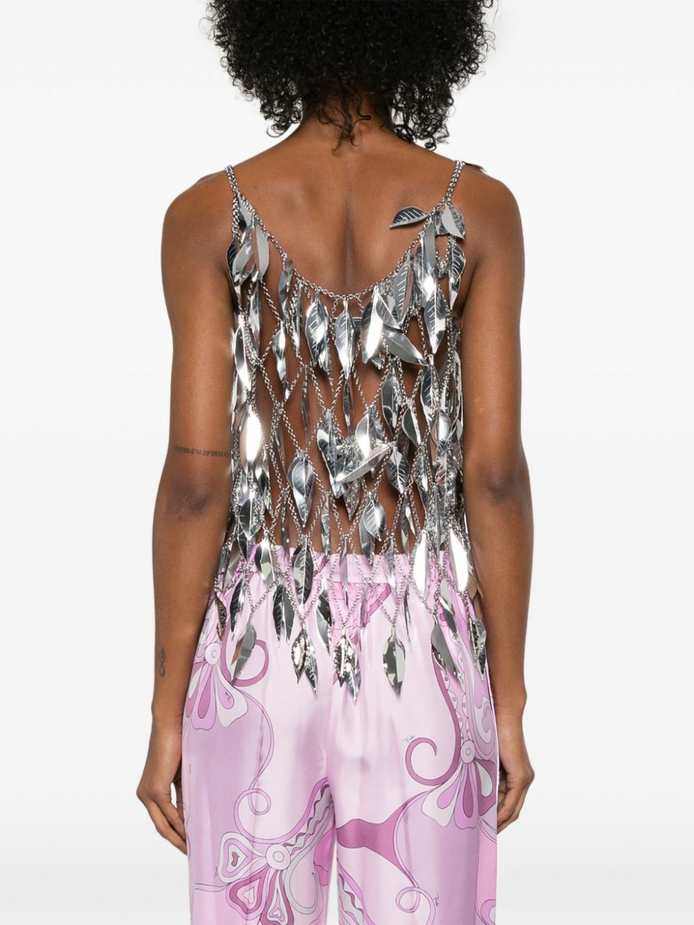 Rabanne Silver Disc-Embellished Top Paco Rabanne