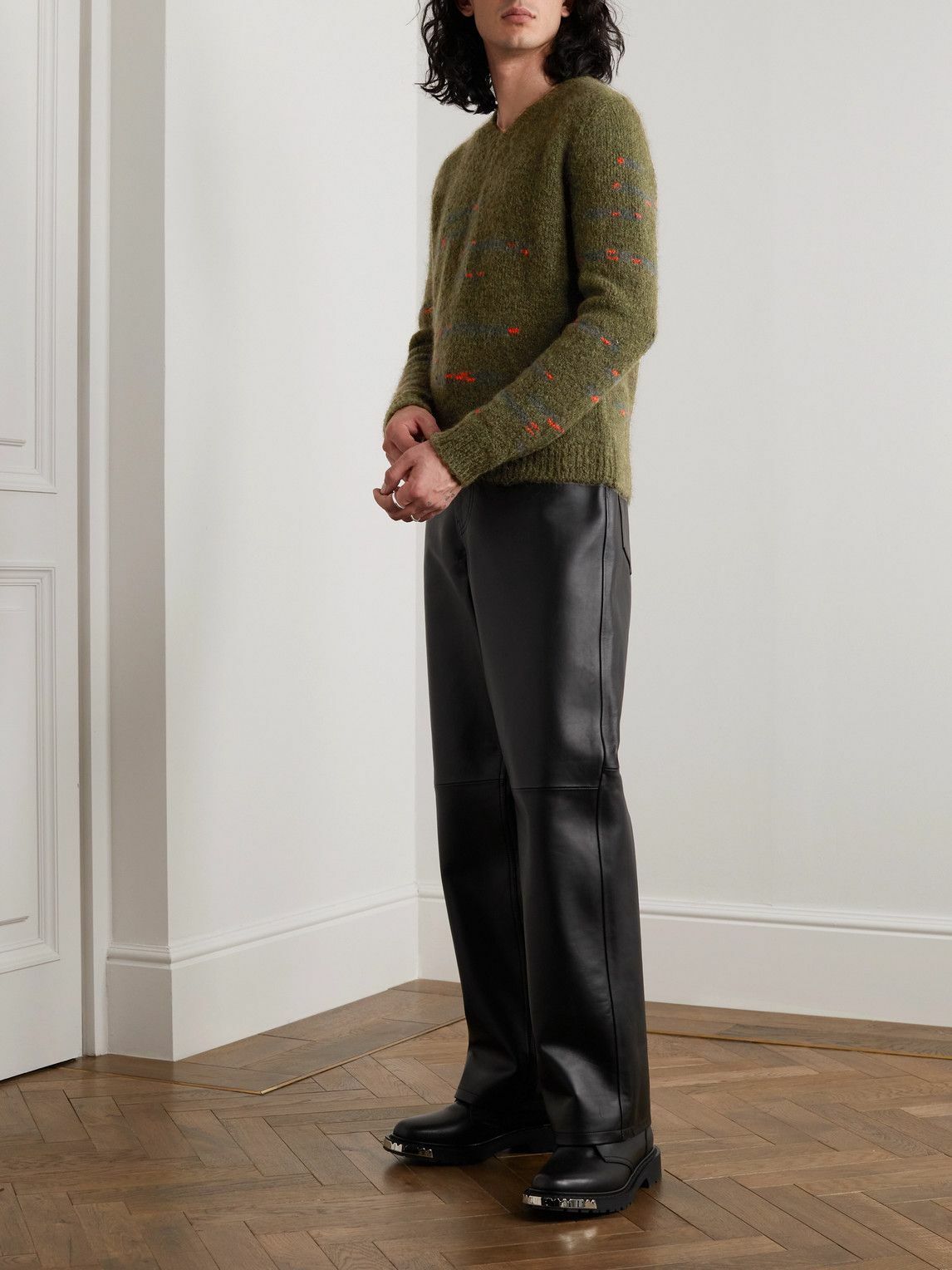 Raf Simons - Wool-Blend Jacquard Sweater - Green Raf Simons