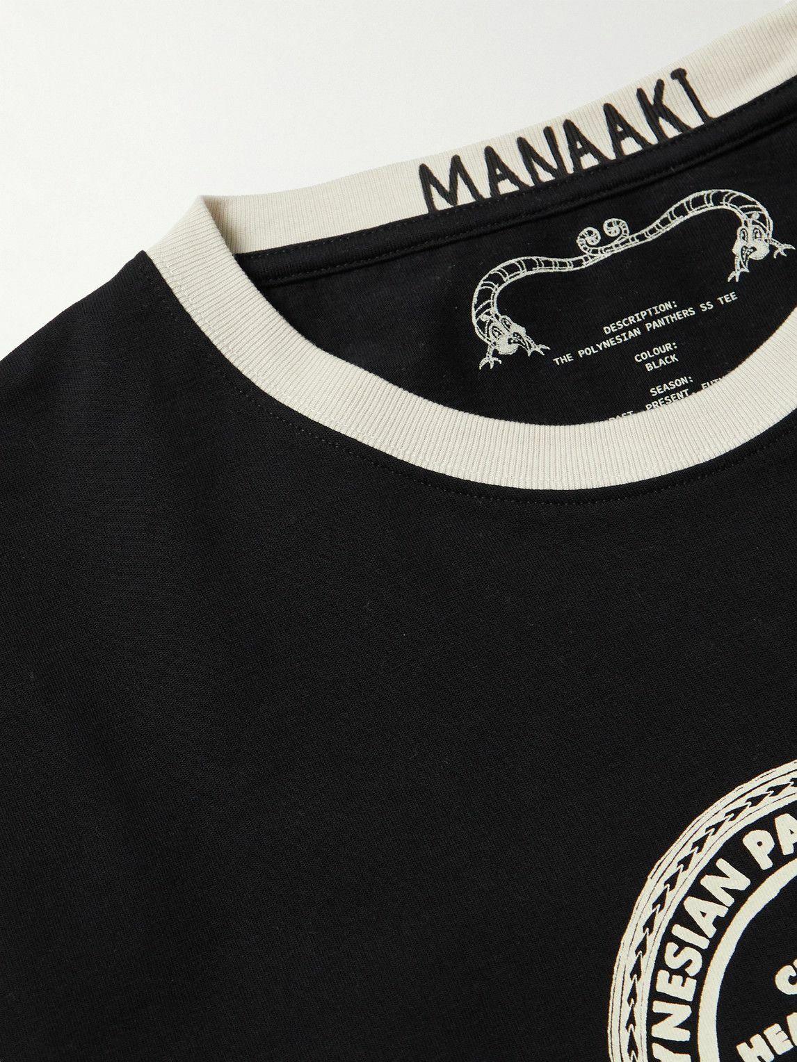 MANAAKI - Logo-Print Cotton-Jersey T-Shirt - Black MANAAKI