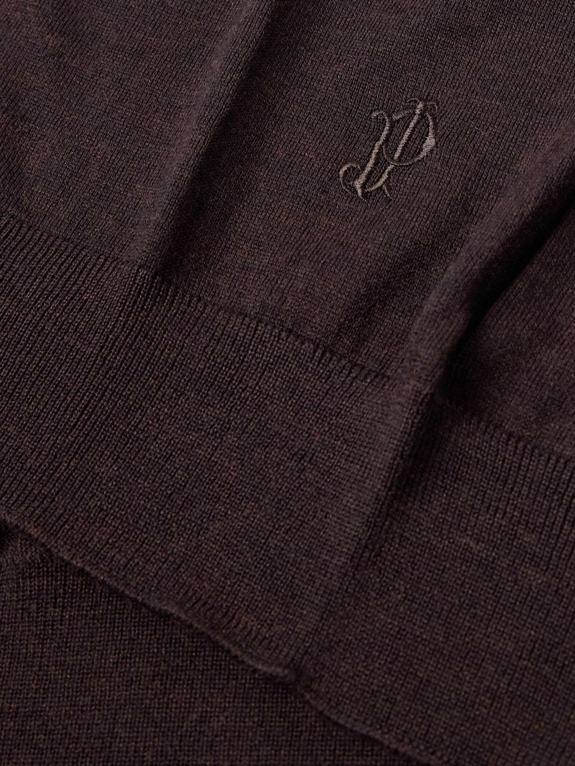 Purdey - Logo-Embroidered Wool Polo Shirt - Brown Purdey