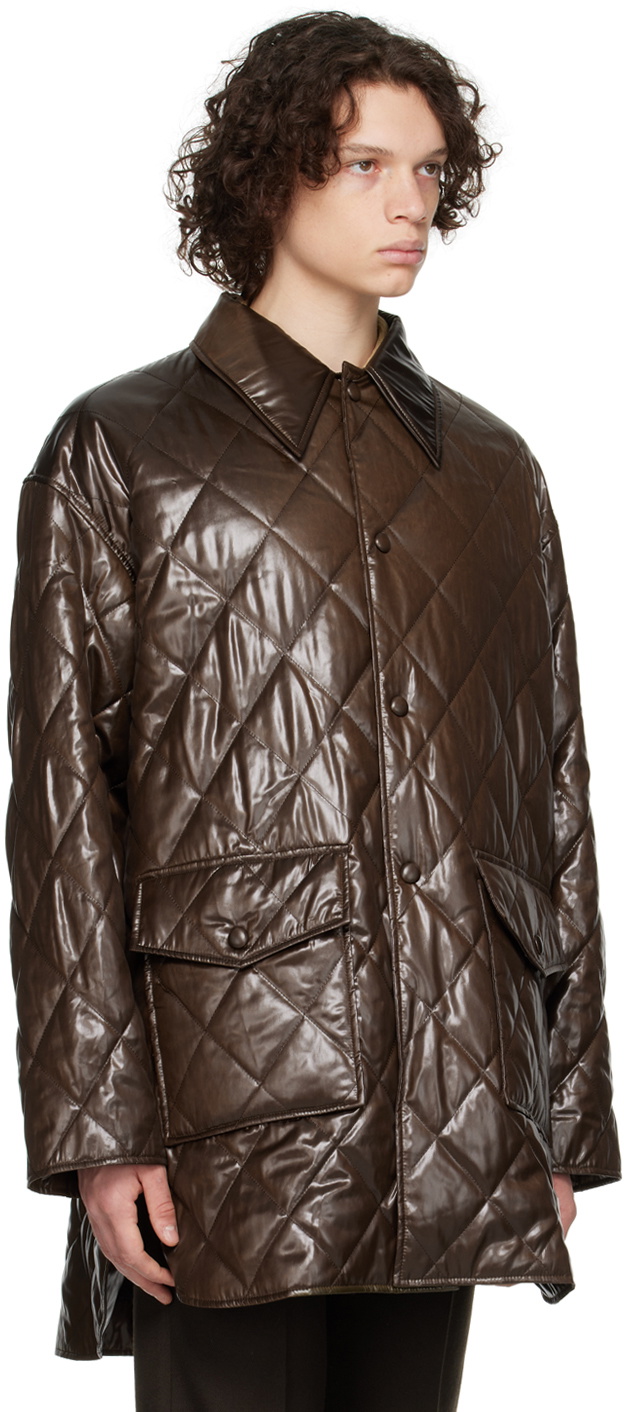System Brown Quilted Jacket System