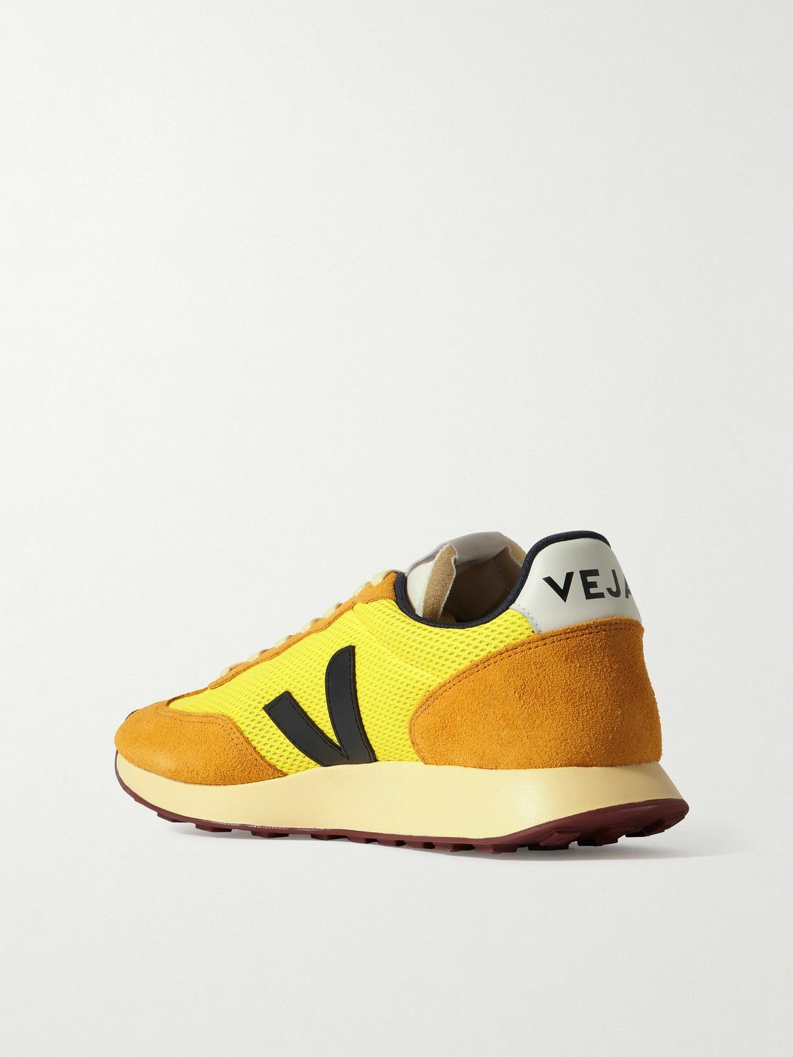Veja - Rio Branco Leather-Trimmed Alveomesh and Suede Sneakers - Yellow ...