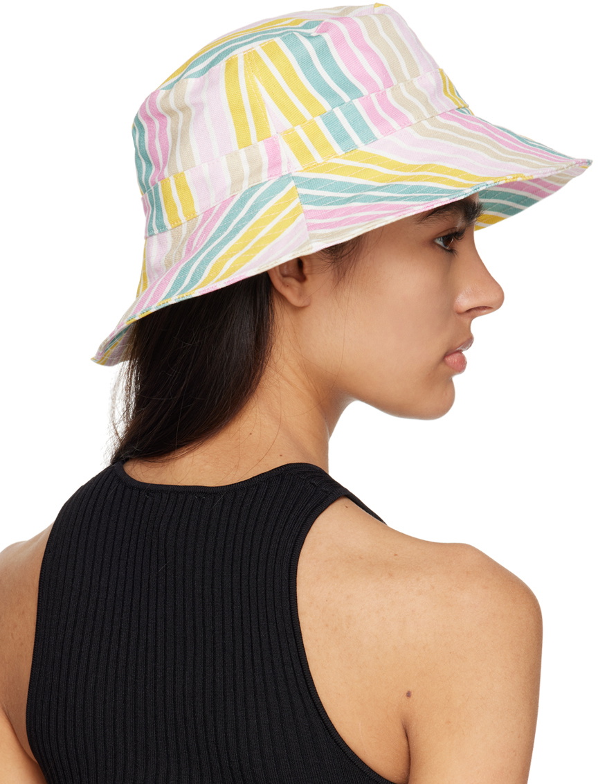 GANNI Multicolor Striped Tech Bucket Hat GANNI