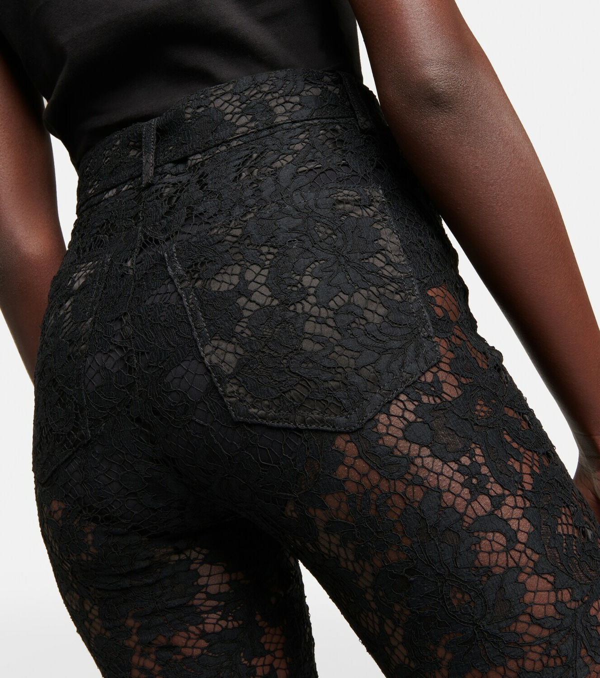 Alessandra Rich Floral high-rise lace pants Alessandra Rich