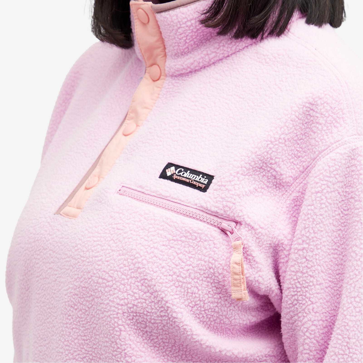 Columbia Women's Helvetic Cropped Half Snap Fleece in Cosmos/Salmon ...
