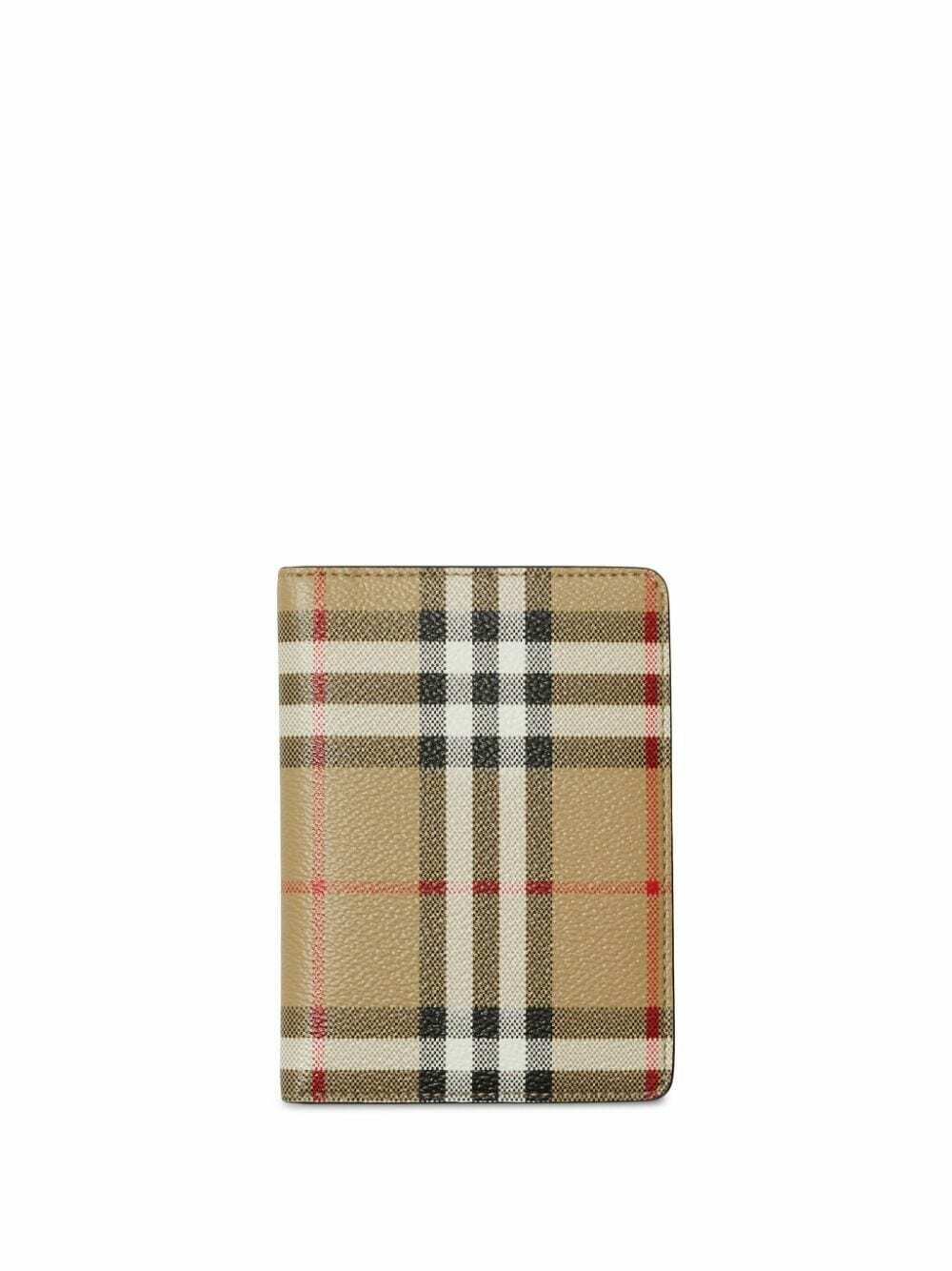 BURBERRY - Check Motif Passport Cover Burberry