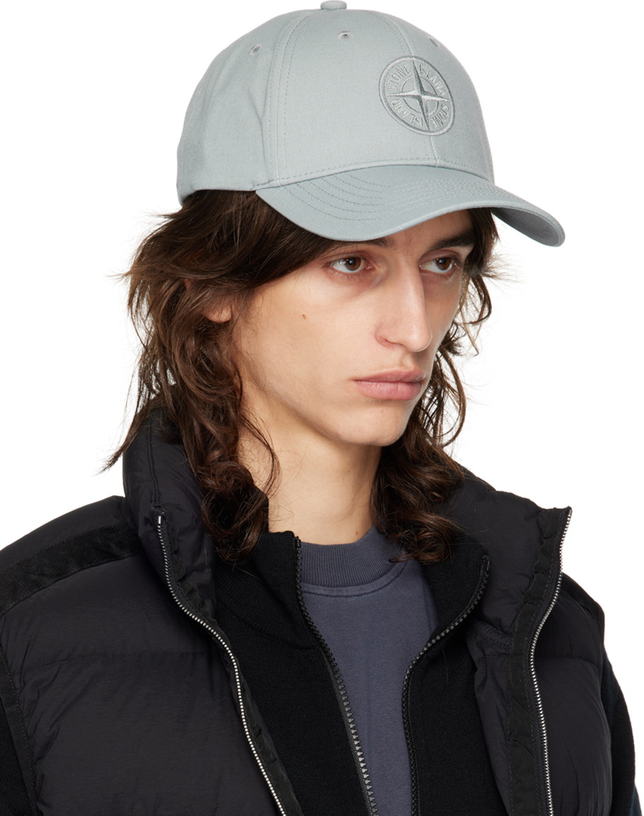 Stone Island Blue Embroidered Cap Stone Island