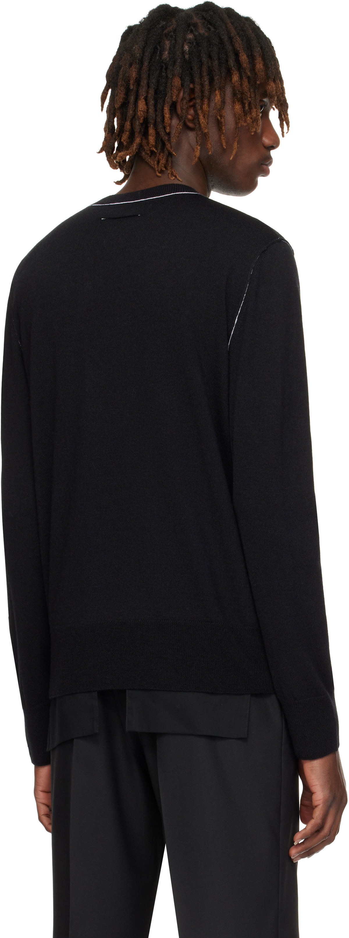 MM6 Maison Margiela Black Contrast Stitching Sweater MM6 Maison Margiela