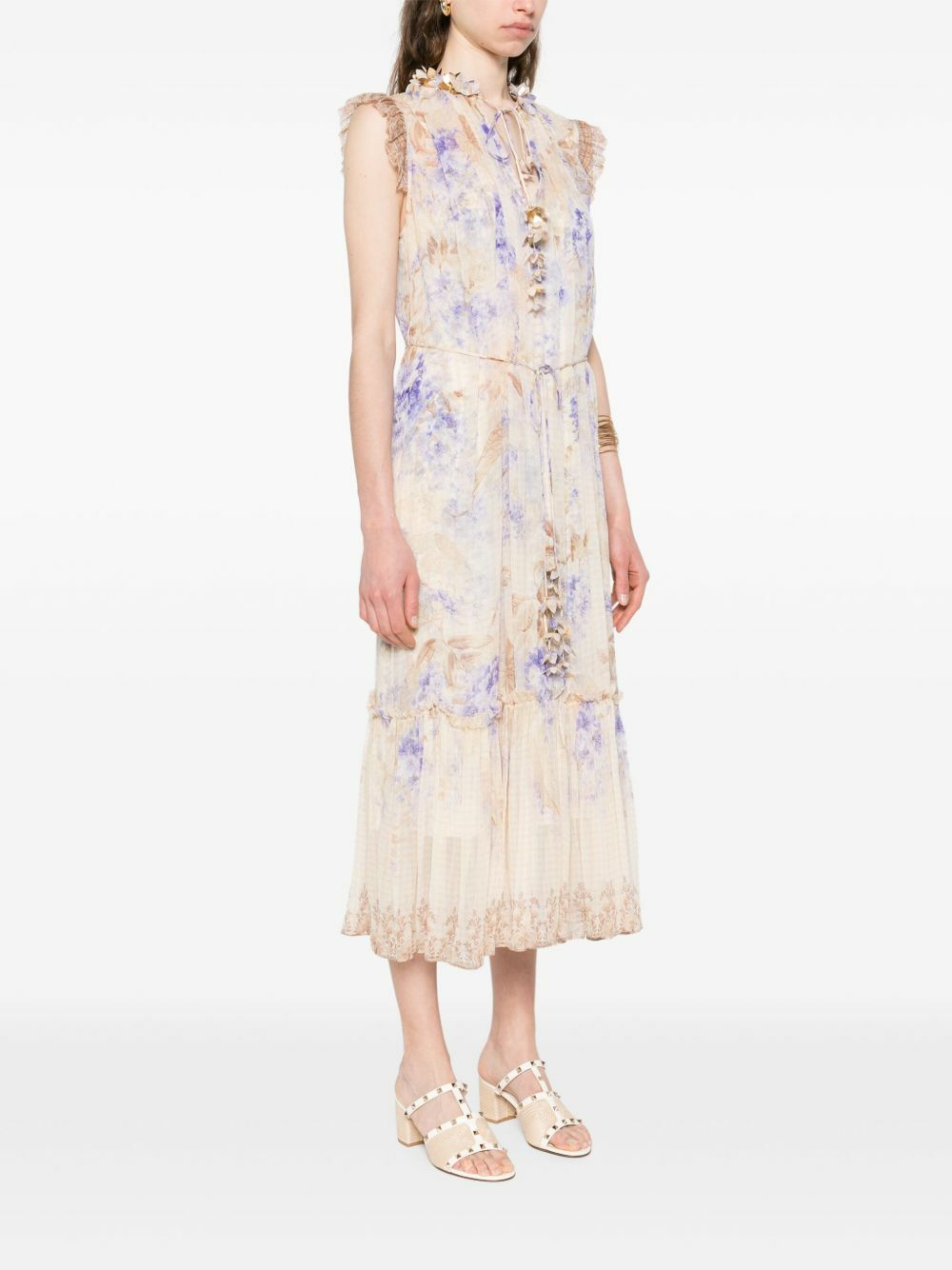 ZIMMERMANN Dawning Flutter Midi Dress Zimmermann