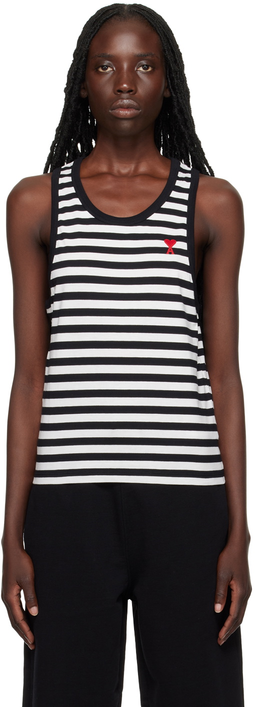 AMI Paris Black & White Ami de Cœur Tank Top AMI