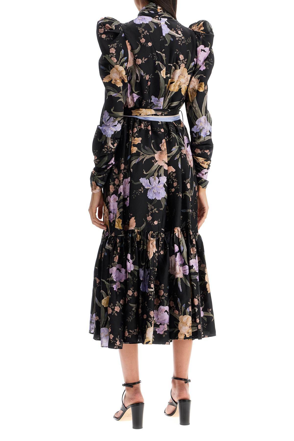ZIMMERMANN eden midi dress with floral print Black Zimmermann