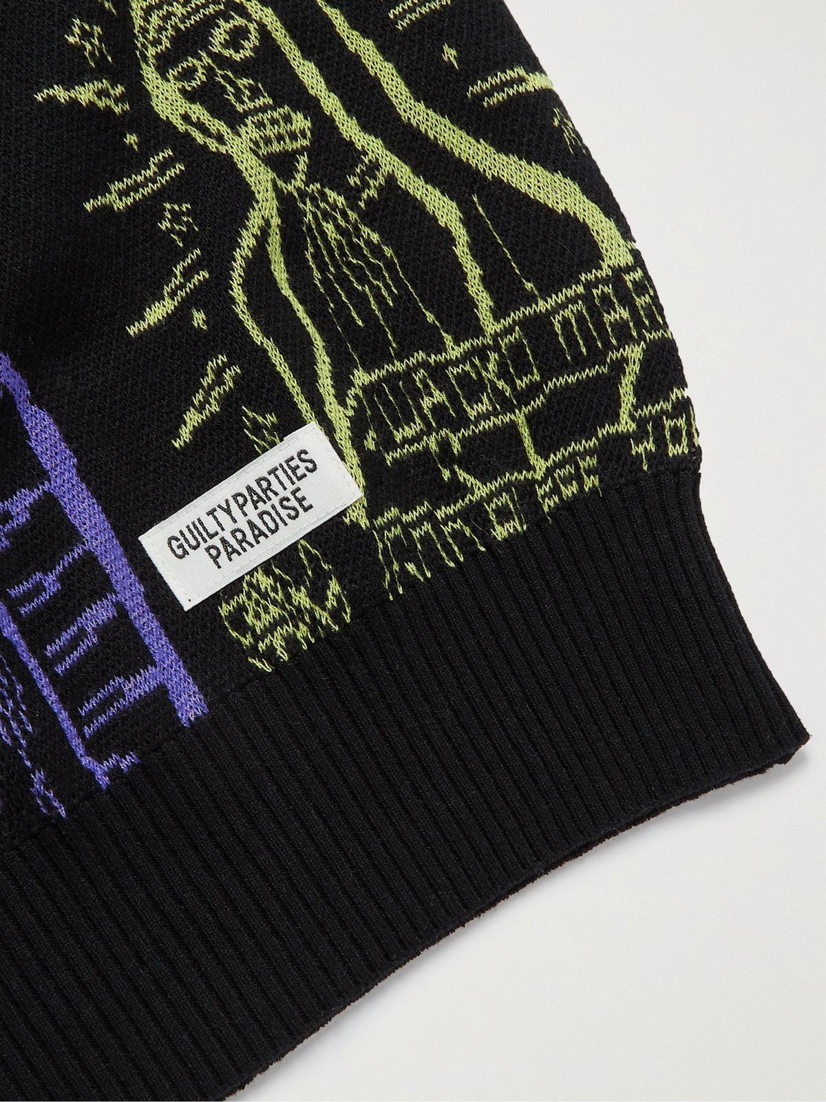 WACKO MARIA - Cotton-Jacquard Sweater - Black - S Wacko Maria