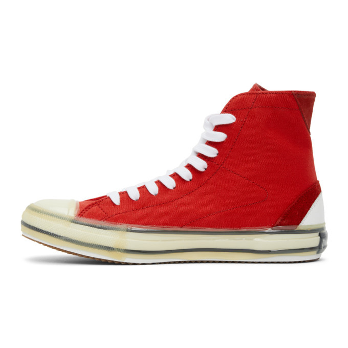 Palm Angels Red Palm Vulcanized High Top Sneakers Palm Angels