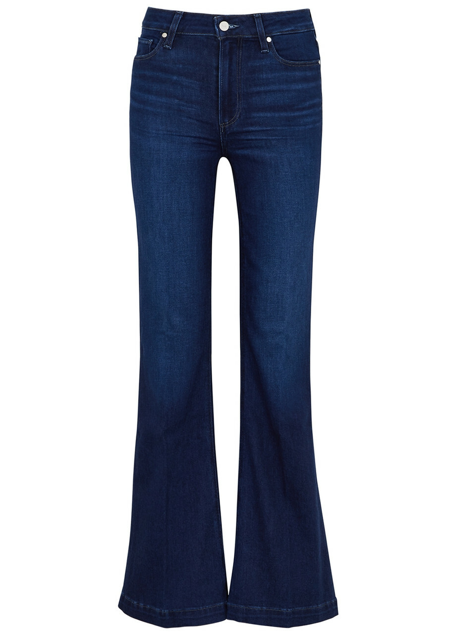 Paige Genevieve Transcend Dark Blue Flared Jeans Paige