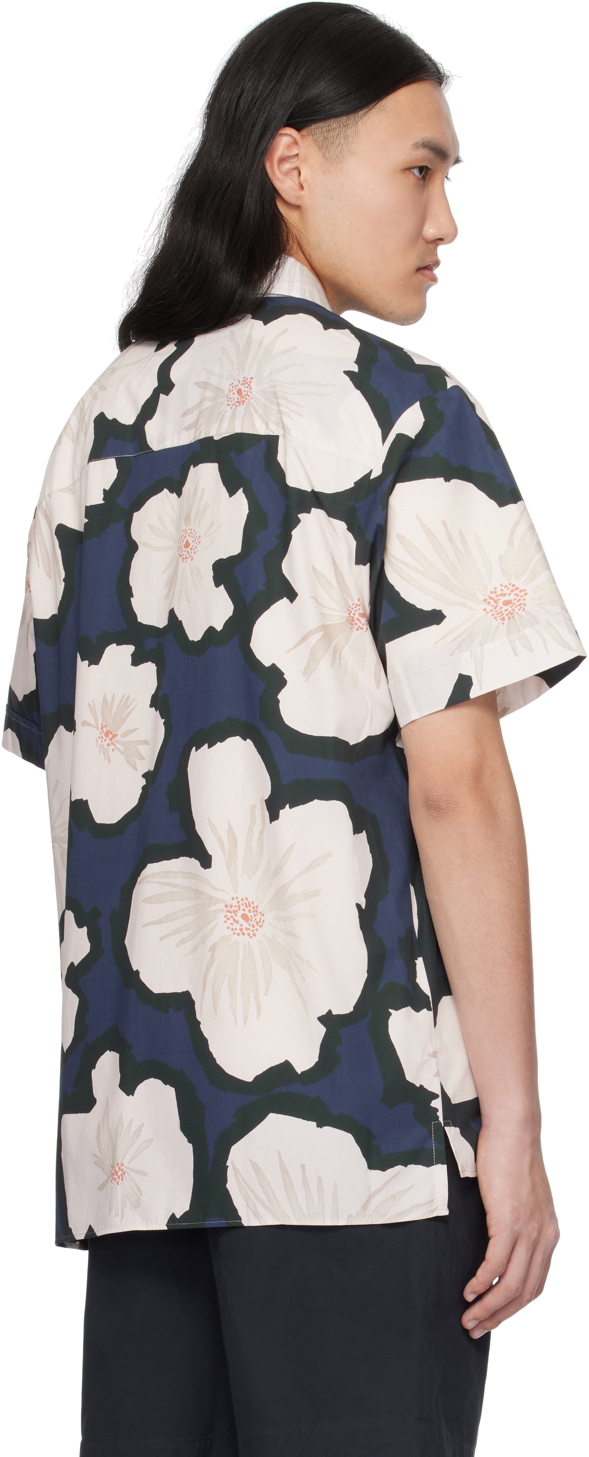 A.P.C. Navy & White Ross Short-Sleeve Shirt A.P.C.
